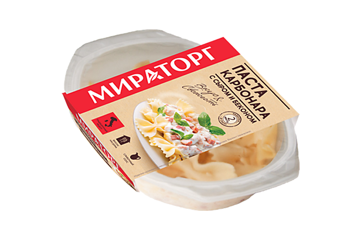 Паста Карбонара «Мираторг» с сыром и беконом, 260 г – купить по ...
