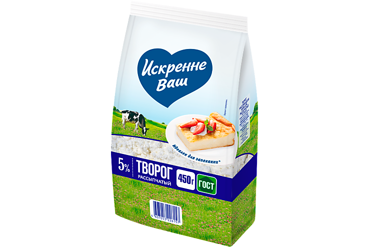 Творог 5% «Искренне Ваш», 450 г – купить по приятной цене с доставкой ...