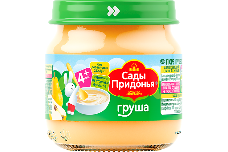 Пюре «Сады Придонья» Груша, 80 г – купить по приятной цене с доставкой ...