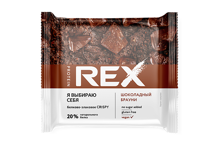 Хлебцы «ProteinRex» Шоколадный брауни, 55 г – купить по приятной цене с ...