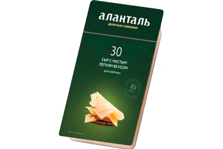 Сыр 35% «Аланталь» №30 для завтрака, слайсы, 125 г – купить по приятной ...