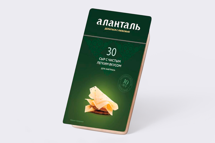 Сыр 35% «Аланталь» №30 для завтрака, слайсы, 125 г – купить по приятной ...