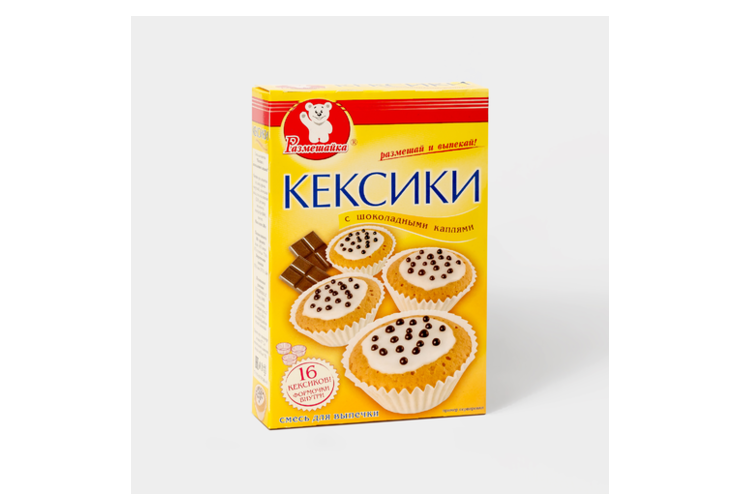 Смесь для выпечки «Размешайка» Кексики с шоколадными каплями, 200 г ...