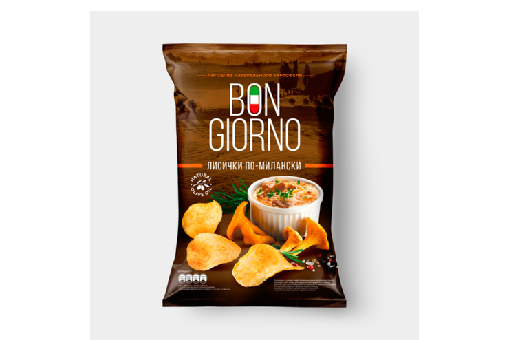 Чипсы «Bon Giorno» со вкусом «Лисички в сметане», 80 г – купить по ...