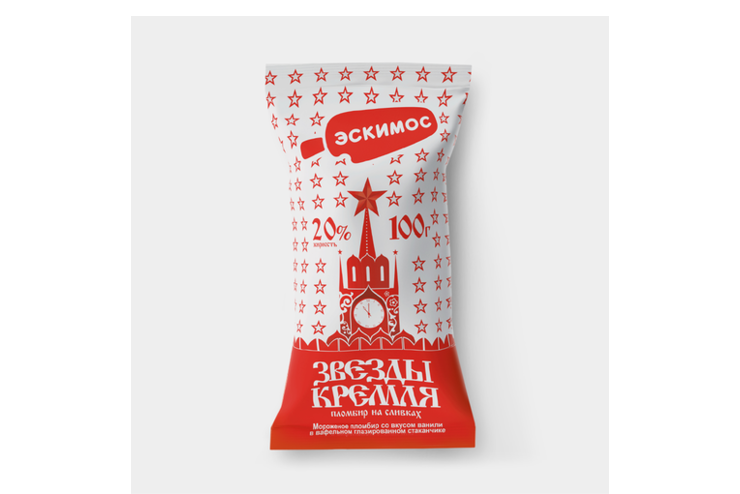 Мороженое «Звёзды Кремля» пломбир ванильный, 100 г – купить по приятной ...