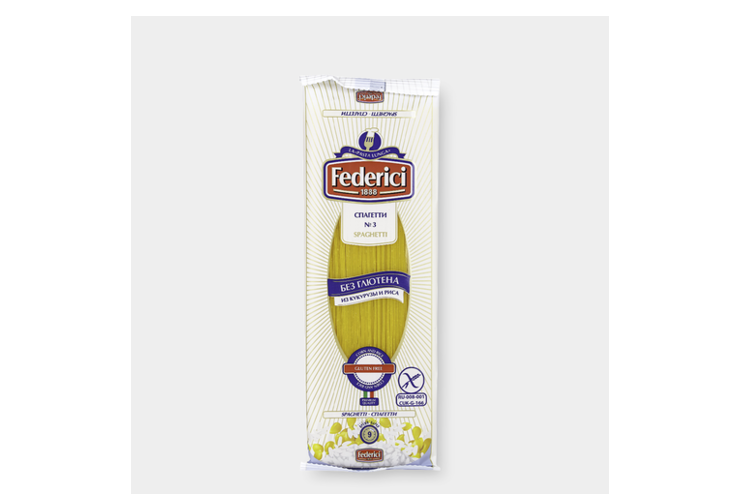 Макаронные изделия «Federici» Спагетти № 3 без глютена, 250 г – купить по приятной цене с ...