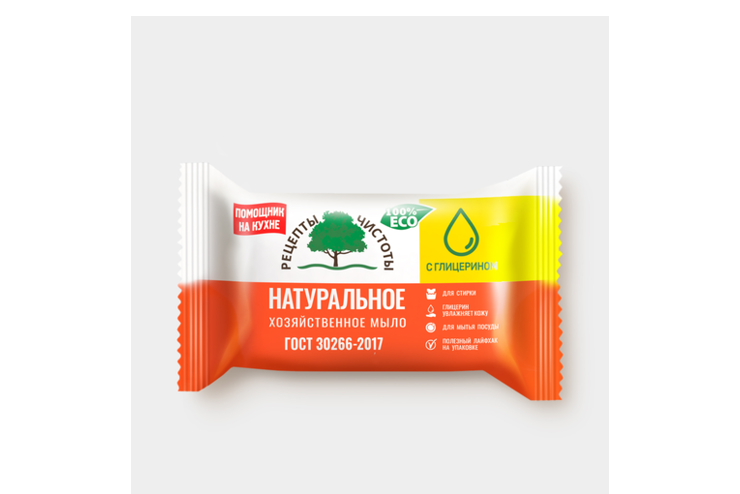 Мыло хозяйственное «Рецепты чистоты» с глицерином, 150 г – купить по ...