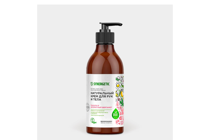 Крем для рук «SYNERGETIC» Пачули и ароматный бергамот, 380 мл – купить по приятной цене с ...
