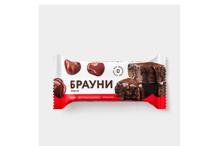 Пирожное «ProteinRex» протеиновое, «Брауни» вишневое, без сахара, 50 г ...