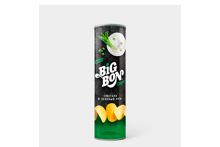 Чипсы «BigBon» «Сметана и зеленый лук», 130 г – купить по приятной цене ...