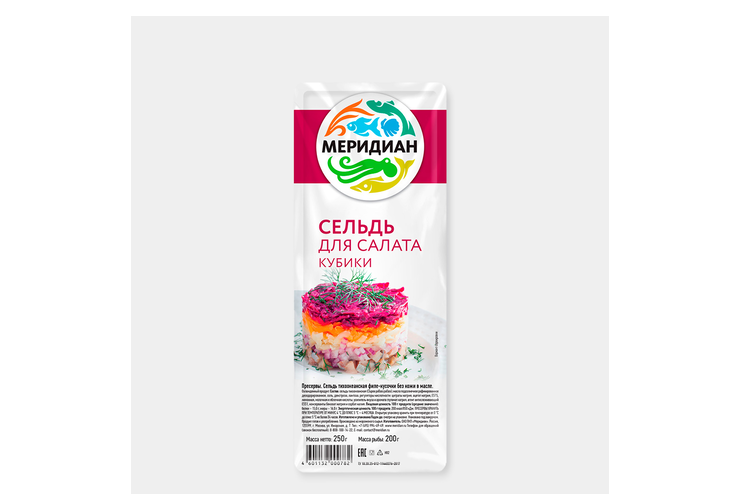 Сельдь «Меридиан» кубики для салата в масле, 250 г – купить по приятной ...