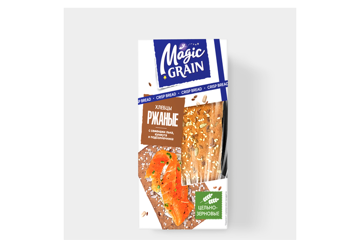 Хлебцы ржаные «Magic Grain» с семенами льна, кунжута и подсолнечника, 160 г – купить по приятной ...