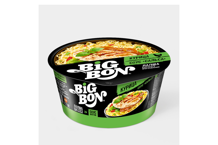 Лапша с курицей и соусом «BigBon», 85 г – купить по приятной цене с доставкой на дом в интернет ...