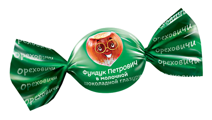 Конфеты «Ореховичи» Фундук Петрович в молочной шоколадной глазури ...