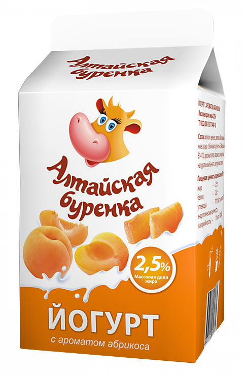 Йогурт 2.5% «Алтайская Буренка» с ароматом абрикоса, 450 г – купить по ...
