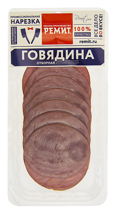 Говядина «Ремит» копчено-вареная Отборная, 150 г – купить по приятной ...