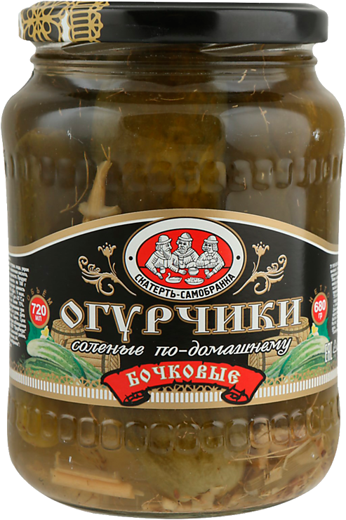 Огурцы «Скатерть-самобранка» бочковые, соленые по-домашнему, 950 мл ...