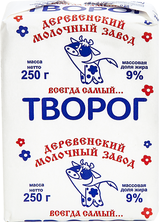 Творог 9% «Деревенский молочный завод», 250 г – купить по приятной цене ...