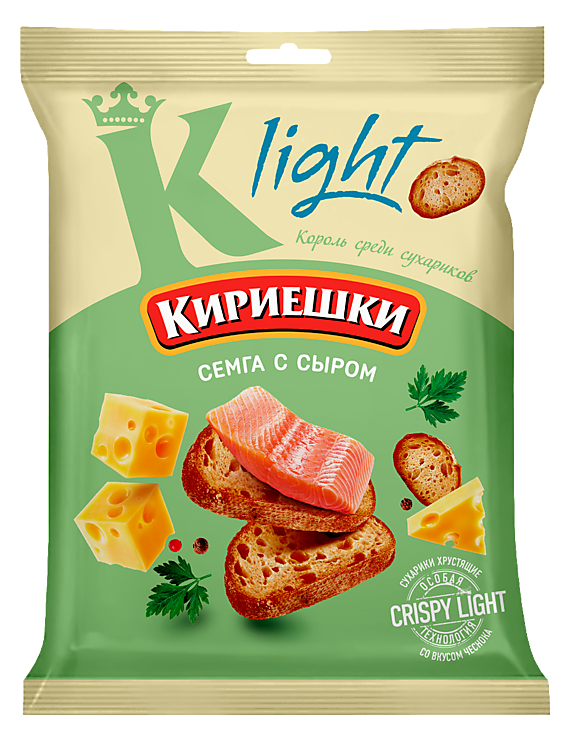 Сухарики «Кириешки Light» Семга с сыром, 80 г – купить по приятной цене ...