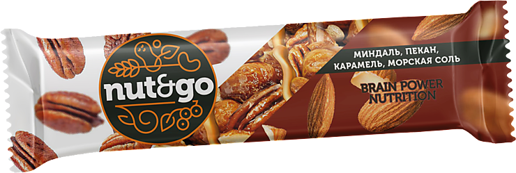 Миндальный батончик «Nut N Go» с пеканом, карамелью и морской солью, 36 ...