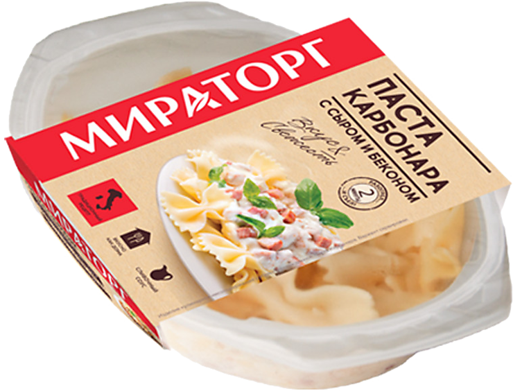 Паста Карбонара «Мираторг» с сыром и беконом, 260 г – купить по ...