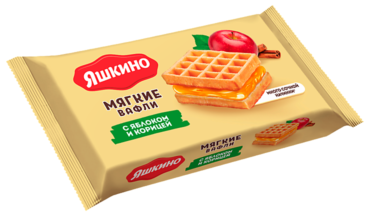 Мягкие вафли «Яшкино» с яблоком и корицей, 40 г – купить по приятной ...