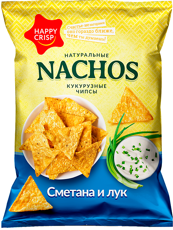 Чипсы кукурузные «HAPPY CRISP» со вкусом сметаны и лука, 75 г – купить ...