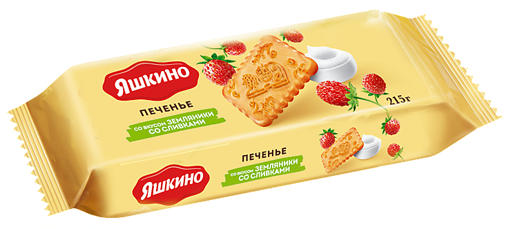 Печенье «Яшкино» со вкусом земляники со сливками, 215 г – купить по ...