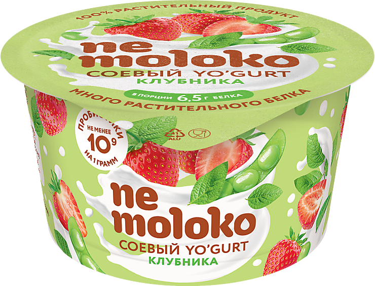 Йогурт соевый «NeMoloko» с клубникой, 130 г – купить по приятной цене с ...