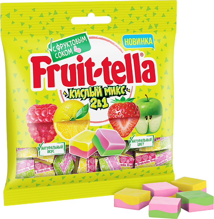 Жевательные конфеты «Fruittella» Кислый микс 2 в 1, 70 г – купить по ...