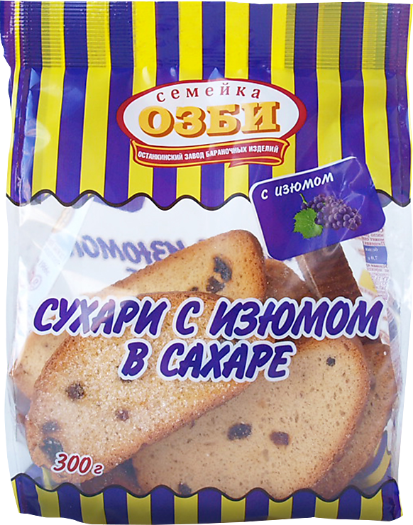 Сухарики «Семейка Озби» с изюмом, 300 г – купить по приятной цене с ...