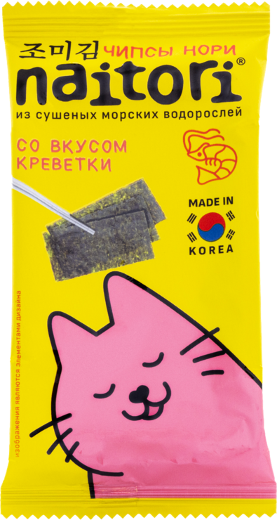 Чипсы нори «Naitori» из сушеных морских водорослей со вкусом креветки ...