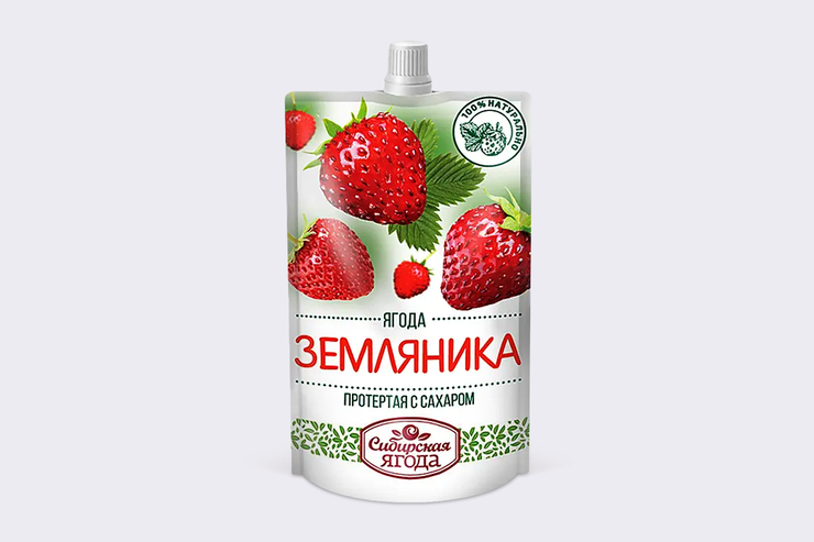 Земляника «Сибирская Ягода» протертая с сахаром, 280 г – купить по ...