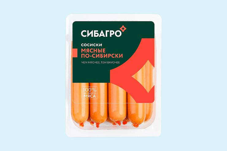 Сосиски «Сибагро» Мясные по-сибирски, 400 г – купить по приятной цене с ...