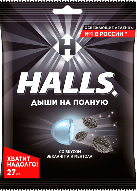 Леденцы «Halls» экстра cо вкусом ментола и эвкалипта, 76 г – купить по ...