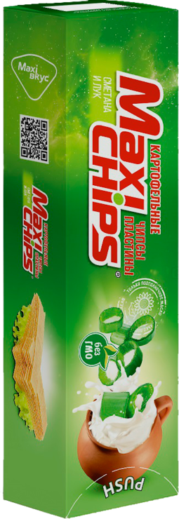 Чипсы «Maxi Chips» со вкусом сметаны и лука, 100 г – купить по приятной ...