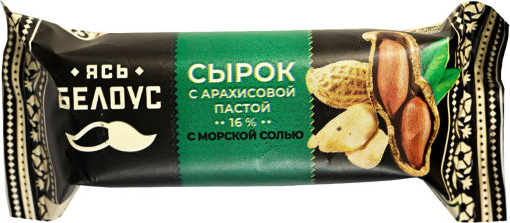 Сырок творожный «Ясь Белоус» с начинкой «Арахисовая паста с морской ...