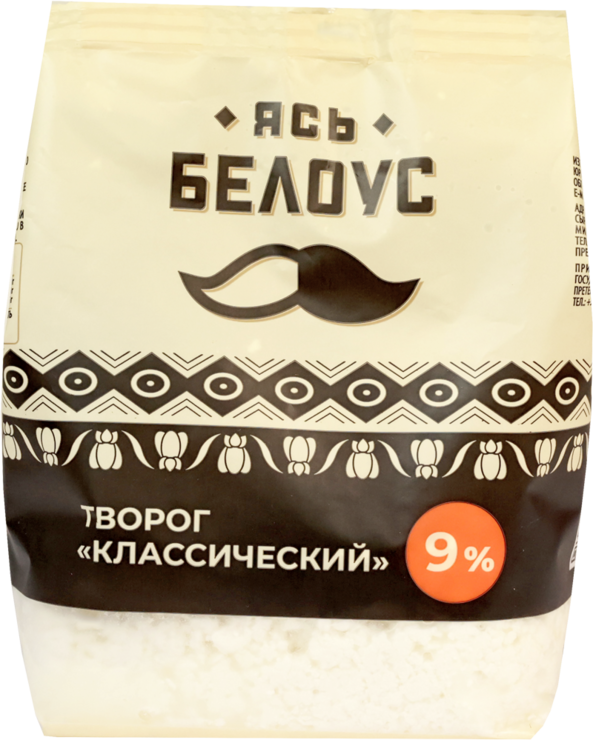 Творог классический 9% «Ясь Белоус», 400 г – купить по приятной цене с ...