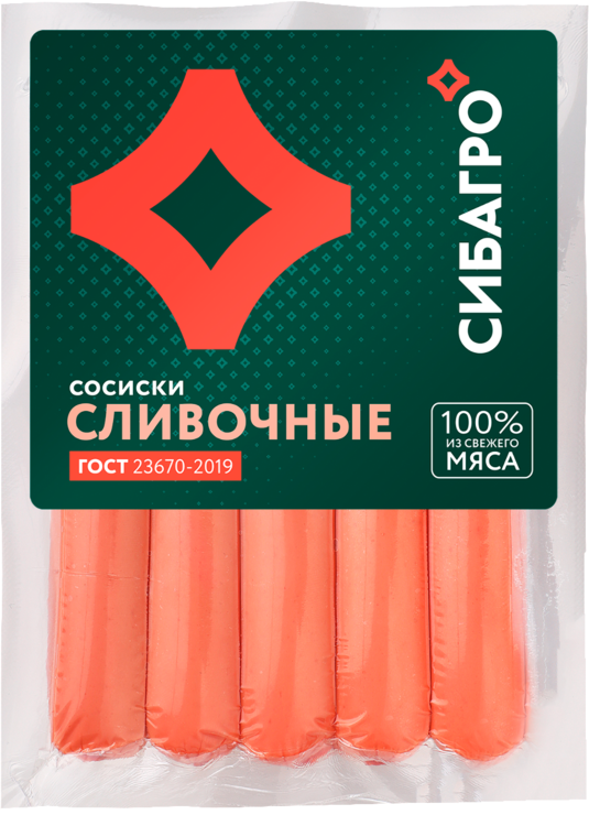 Сосиски «Сибагро» Сливочные, 300 г – купить по приятной цене с ...
