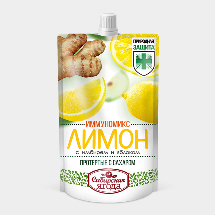 Лимон и имбирь «Сибирская Ягода» перетёртые с сахаром, 250 г – купить ...