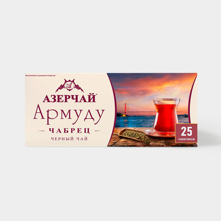 Чай черный «Азерчай» Армуду с чабрецом, 25 пакетиков, 40 г – купить по ...