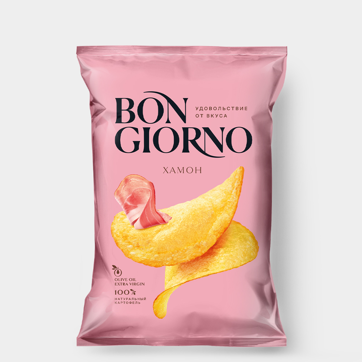 Чипсы «Bon Giorno» со вкусом «Хамон», 80 г – купить по приятной цене с ...
