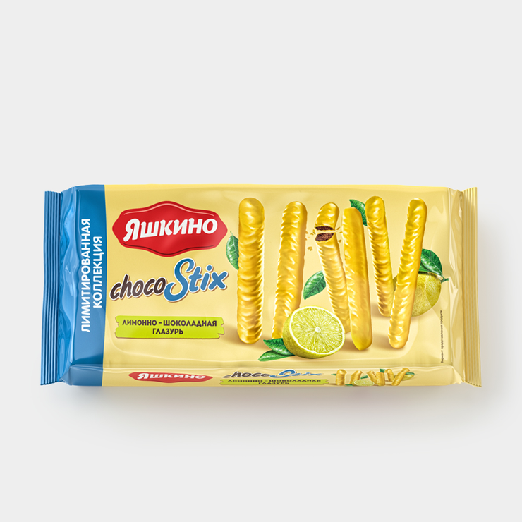 Печенье «Яшкино» ChocoStix в лимонно-шоколадной глазури, 130 г – купить ...